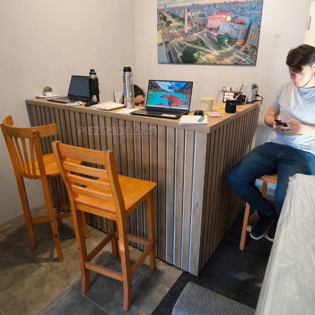 Mostrador L full varillado – Piezas del sur